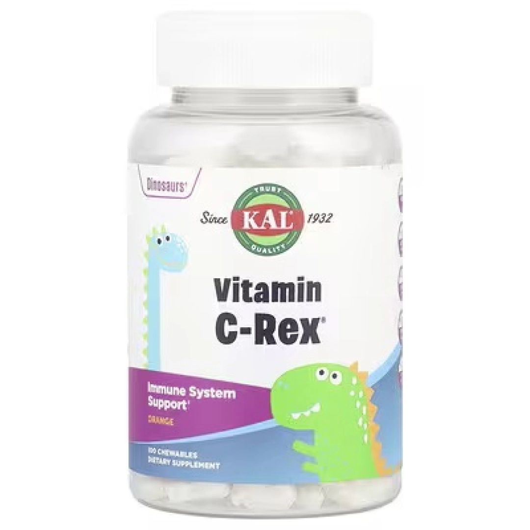 KAL, Dinosaurs®, Vitamin C-Rex®, apelsin, 100 mg, 100 chaynashli ...