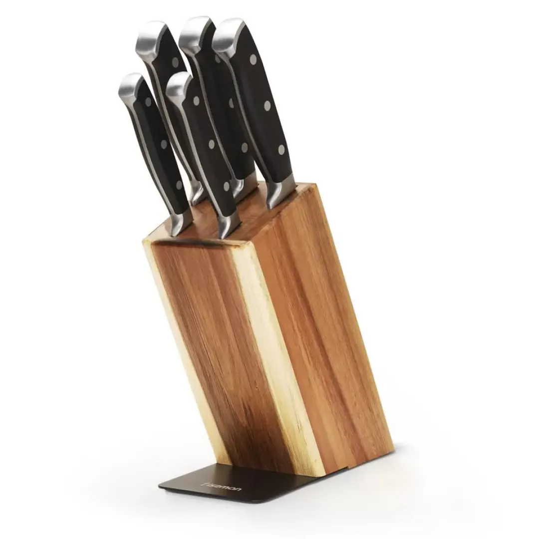 Набор из 6 предметов ножи Fissman Akamatsu в деревянной подставке купить в ASAXIY: цены ...