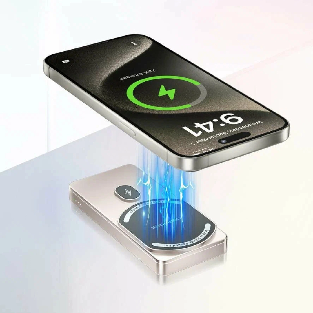 Keephone MagCube PB36 MagSafe 5000 mah tillarang simsiz zaryadlovchi ...