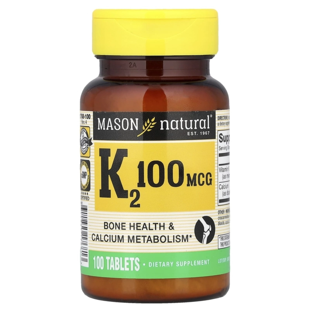 Mason Natural, Vitamin K2, 100 mkg, 100 tabletkalar (17681) ASAXIYdan ...